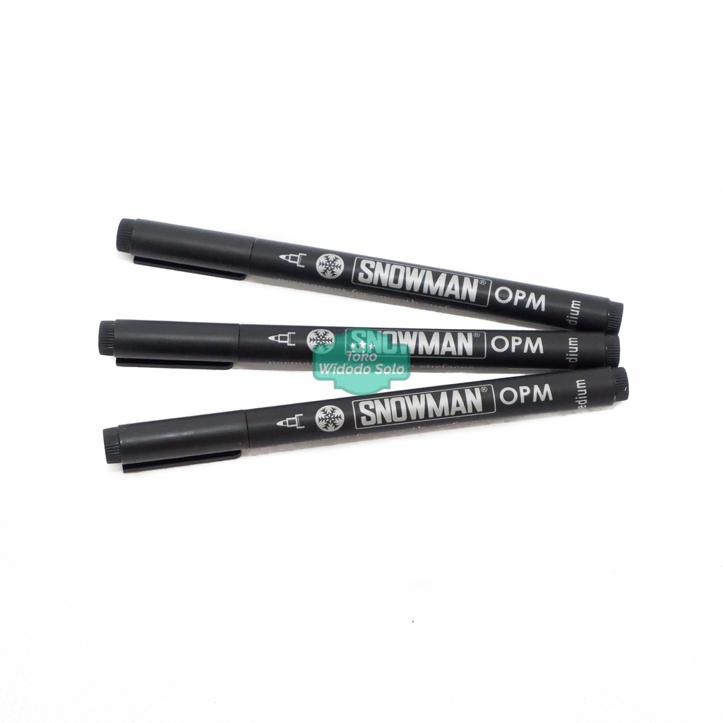 Jual 1 BUAH Pulpen Snowman OPM 12 Hitam/ Merah/ Biru Bolpoin Ballpoint ...