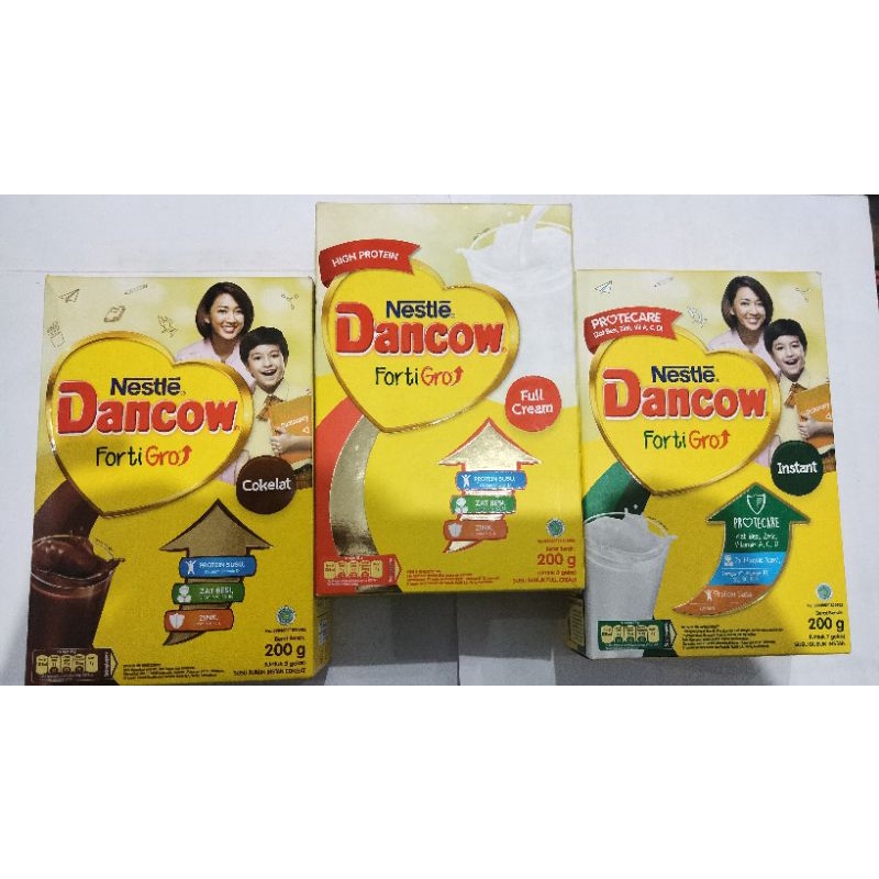 Jual Dancow fortiGro rasa Cokelat,Full cream,Instant 200gr & 800gr ...