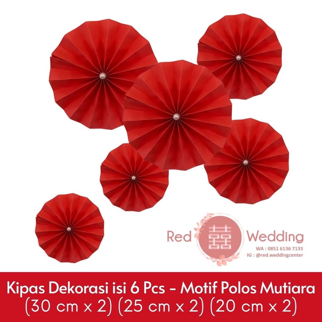 Jual Set Dekor Paperfan Dekorasi Wedding Sangjit bentuk kipas dengan ...