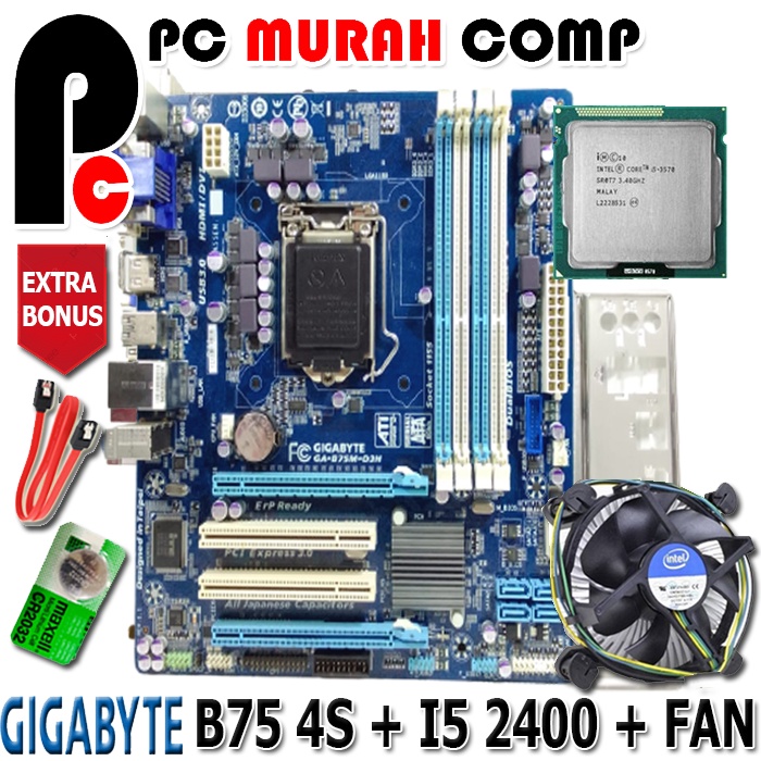 Jual Paket Mainboard Mobo Motherboard B75 Socket 1155 Plus i5 | Shopee ...