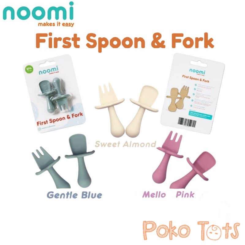 Jual Noomi Baby First Spoon & Fork Sendok dan Garpu Makan Anak WHS ...