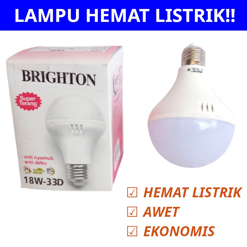 Jual Lampu LED 18W 15W Bohlam Bolam Cahaya Putih Irit Hemat Listrik ...