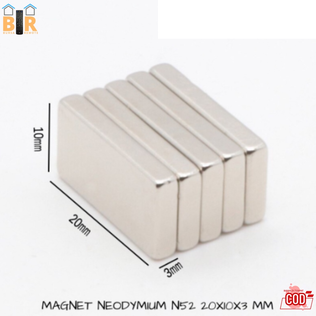 Jual STRONG MAGNET NEODYMIUM KOTAK N52 NdFeB SQUARE 20X10X3 MM - MAGNET ...