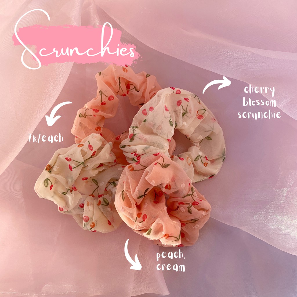 Jual CHERRY BLOSSOM SCRUNCHIE | Shopee Indonesia