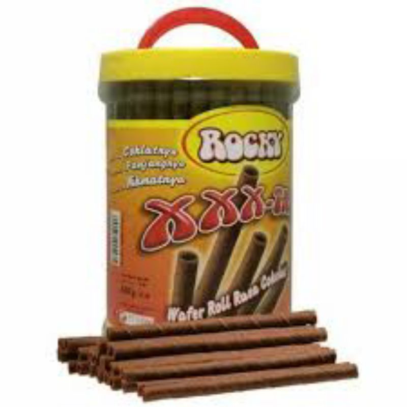 Jual Rocky XXX-TRA wafer stik 620g, wafer roll rasa coklat | Shopee ...