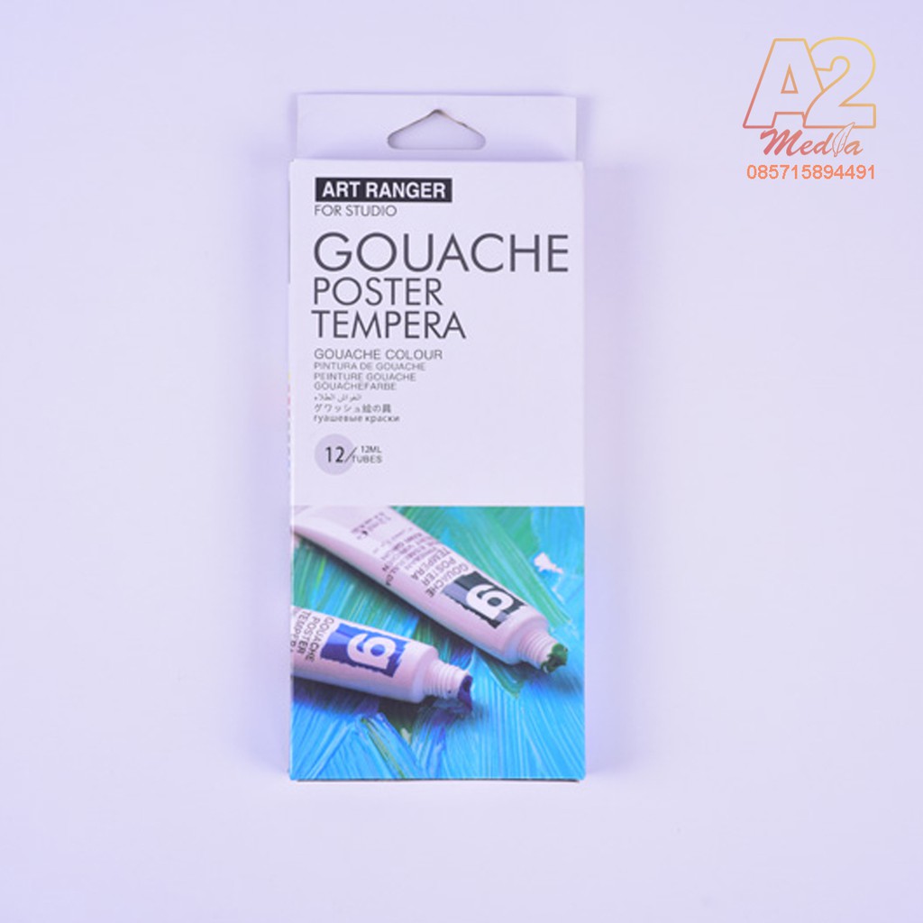 Jual POSTER COLOUR REEVES ISI 12 ART RANGER GOUACHE | Shopee Indonesia
