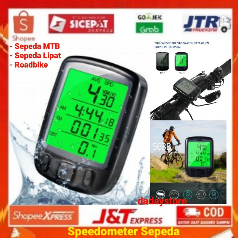 Jual [BISACOD] Speedometer Sepeda Digital Sunding Backlight Lcd SD 563B ...