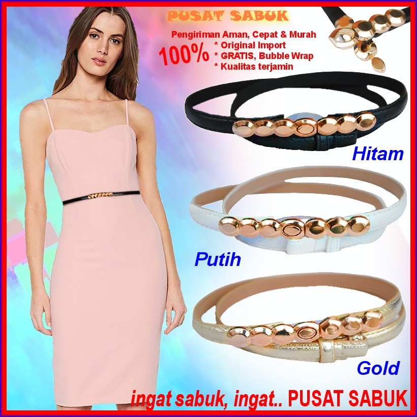 Jual Sabuk Kulit Cewek Gesper Korea Ikat Pinggang Fashion Wanita Kecil Tali pesta Women Belt ...