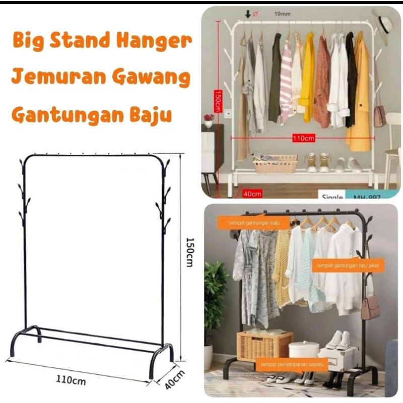 Jual HANGER GAWANG/BIG STAND HANGER/RAK GANTUNG JEMURAN BAJU SERBAGUNA ...