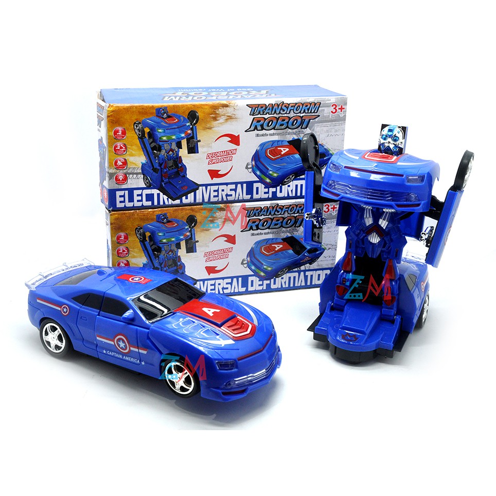 Jual ZM - MOBIL ROBOT TRANSFORMER CAPTAIN AMERICA 2IN1 LIGHT N MUSIC ...
