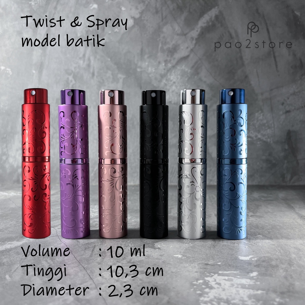 Jual Botol Parfum Twist and Spray 10ml Motif Ukiran / Engraved Batik ...