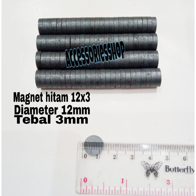 Jual Magnet kulkas 12x3 magnet hitam magnet ferrite-100pcs | Shopee ...