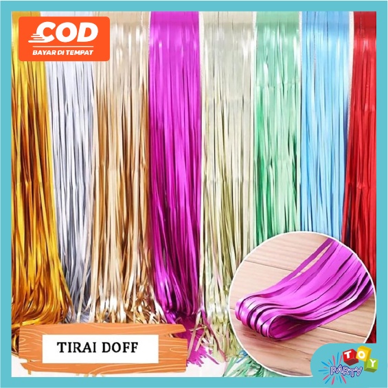 Jual TIRAI RUMBAI PLASTIK PESTA WARNA WARNI FOIL BACKDROP SLINGER 2M X ...