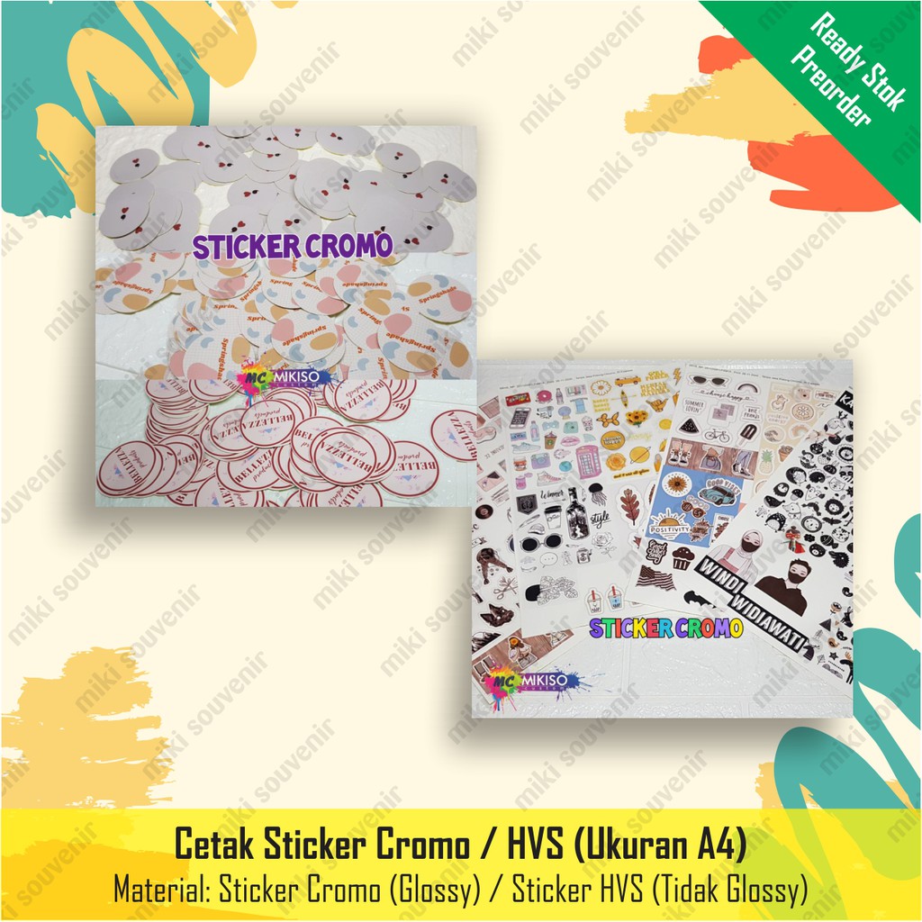 Jual Cetak Sticker Chromo A4/ Stiker Kromo/ Sticker HVS/ Sticker Label ...