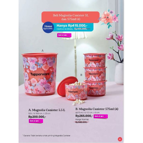 Jual Magnolia Canister Toples Bulat Bundar Tupperware Malang | Shopee ...