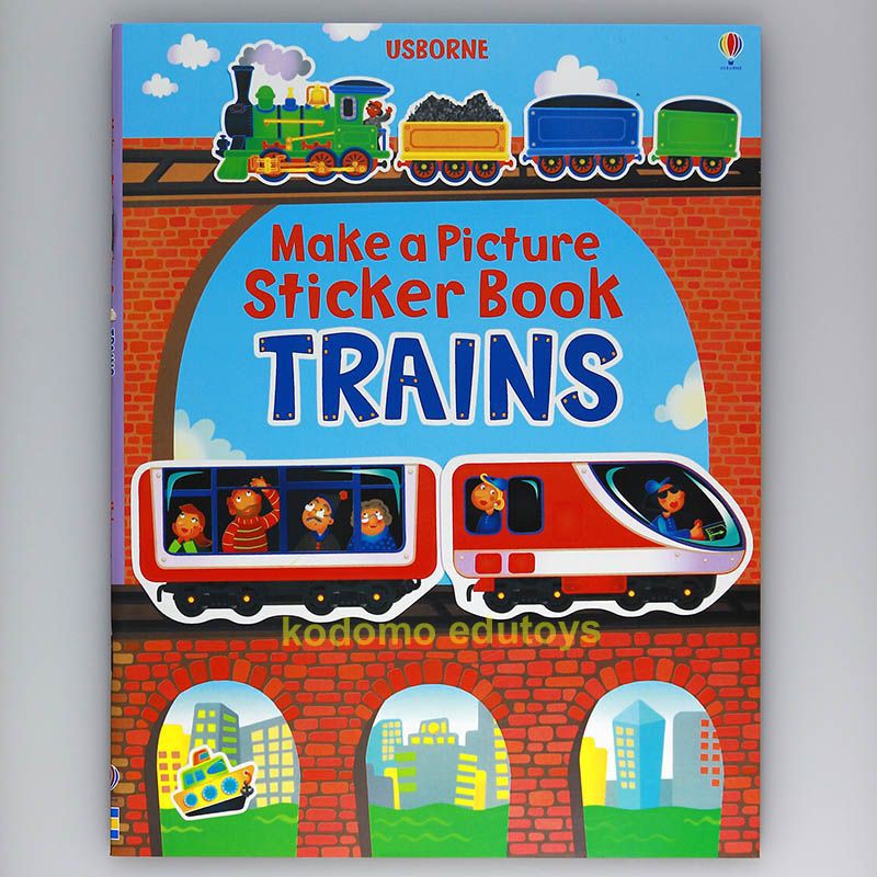Jual Usborne Build a Picture - Trains Sticker Book | Shopee Indonesia