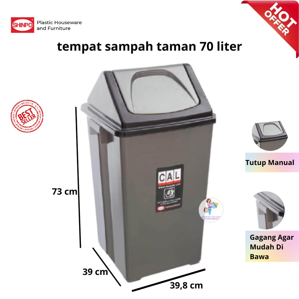 Jual Shinpo tempat sampah taman 70 liter 870 | Shopee Indonesia