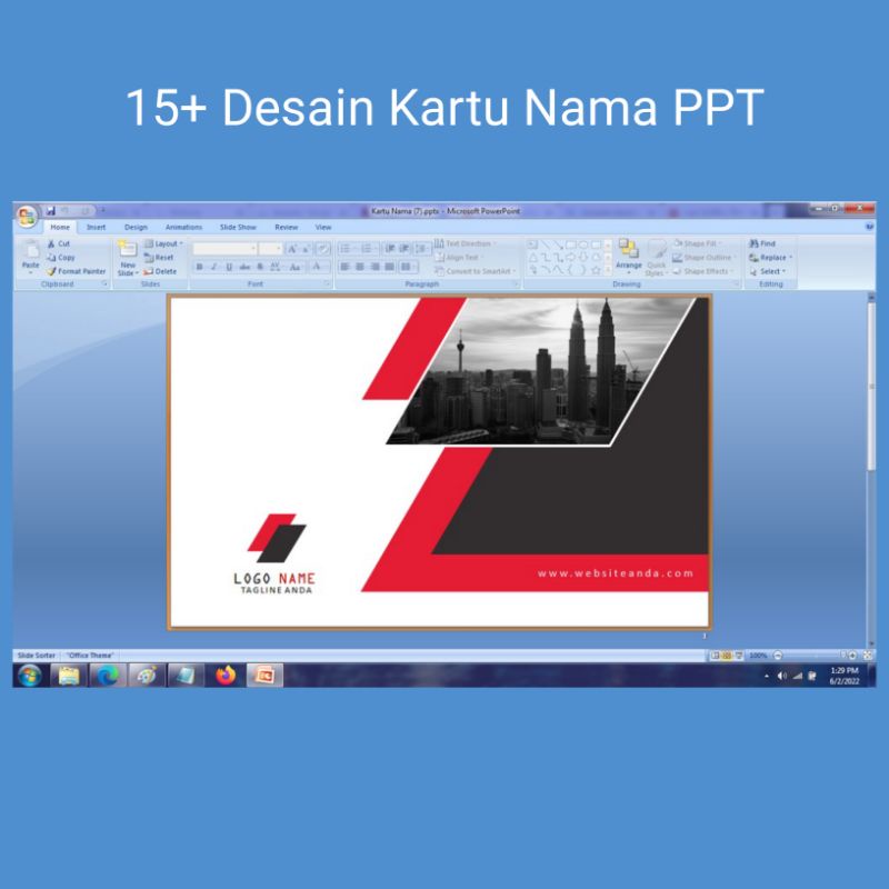 Jual 15+ Template Desain Kartu Nama PPT Siap Edit | Shopee Indonesia