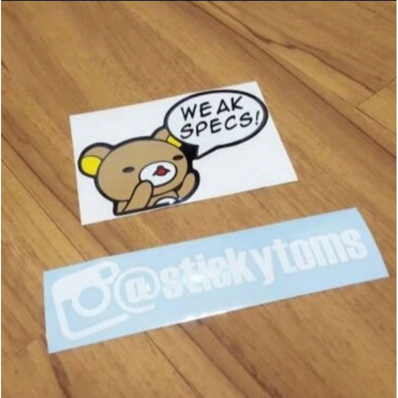Jual stiker decals lucu Rilakkuma (tulisan bisa custom) | Shopee Indonesia