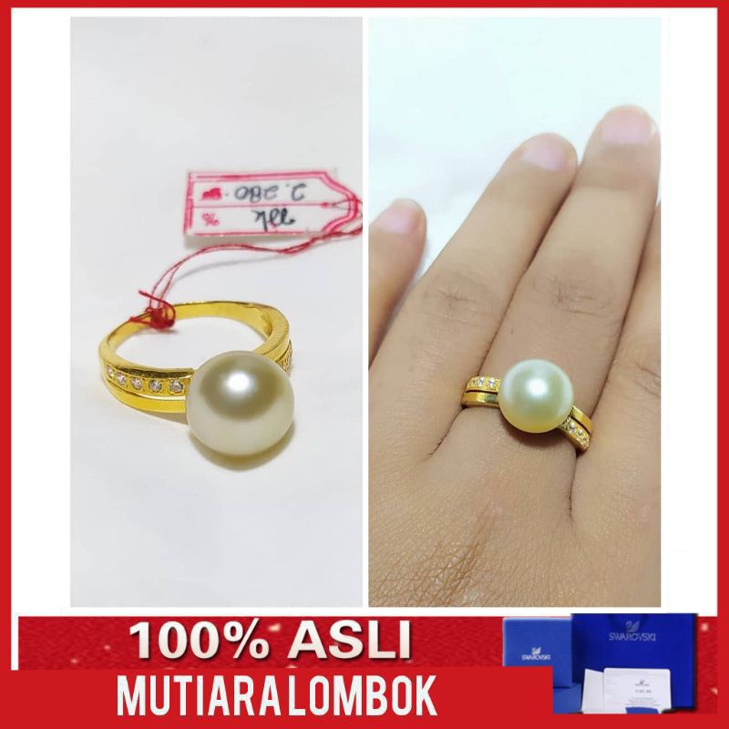 Jual cincin emas 22 karat mutiara laut asli lombok perhiasan cincin ...