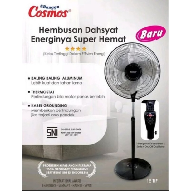 Jual COSMOS : TIF-1801S KIPAS ANGIN BERDIRI BESI 18 INCH | Shopee Indonesia