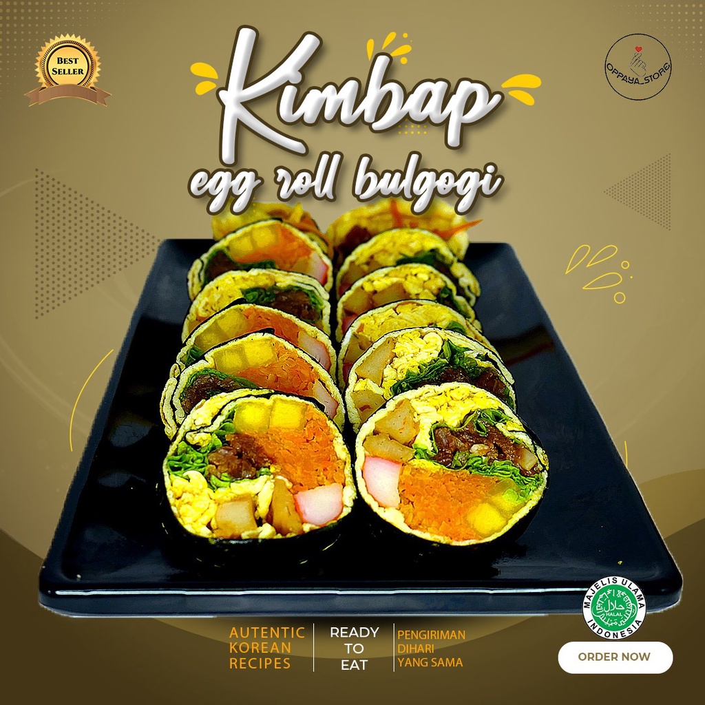 Jual Kimbap Egg Roll Bulgogi Tanpa Nasi Isi Beef Bulgogi 11 Potongan ...