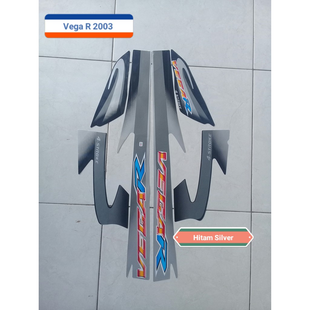 Jual Sticker Striping Motor Yamaha Vega R 2003 Hitam silver | Shopee ...