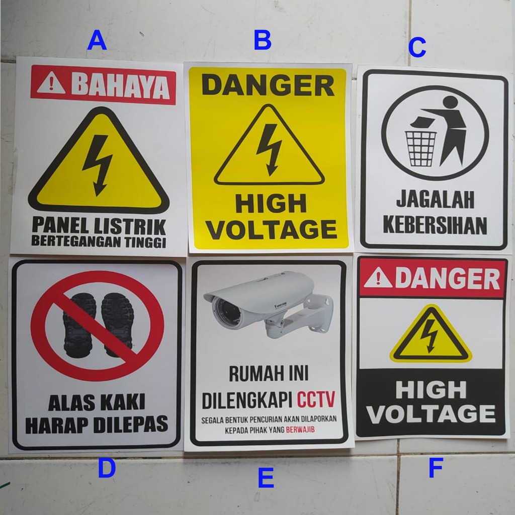 Jual Sticker Safety/Warning Sign Ukuran 15cm x 20cm | Shopee Indonesia