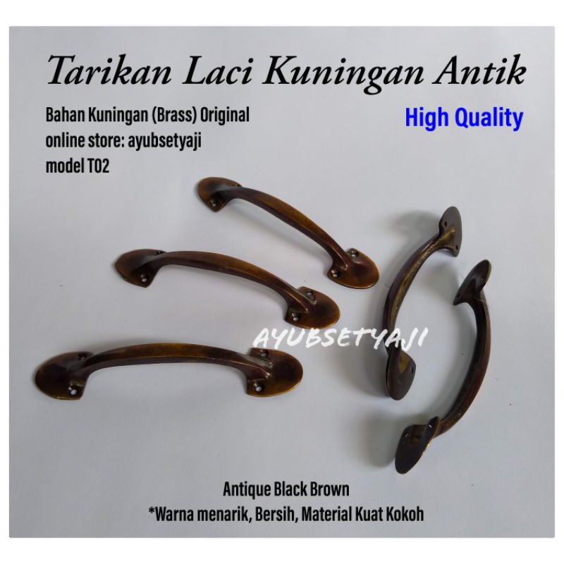 Jual Tarikan Laci Kuningan antik model T02 hendle lemari knob meja ...