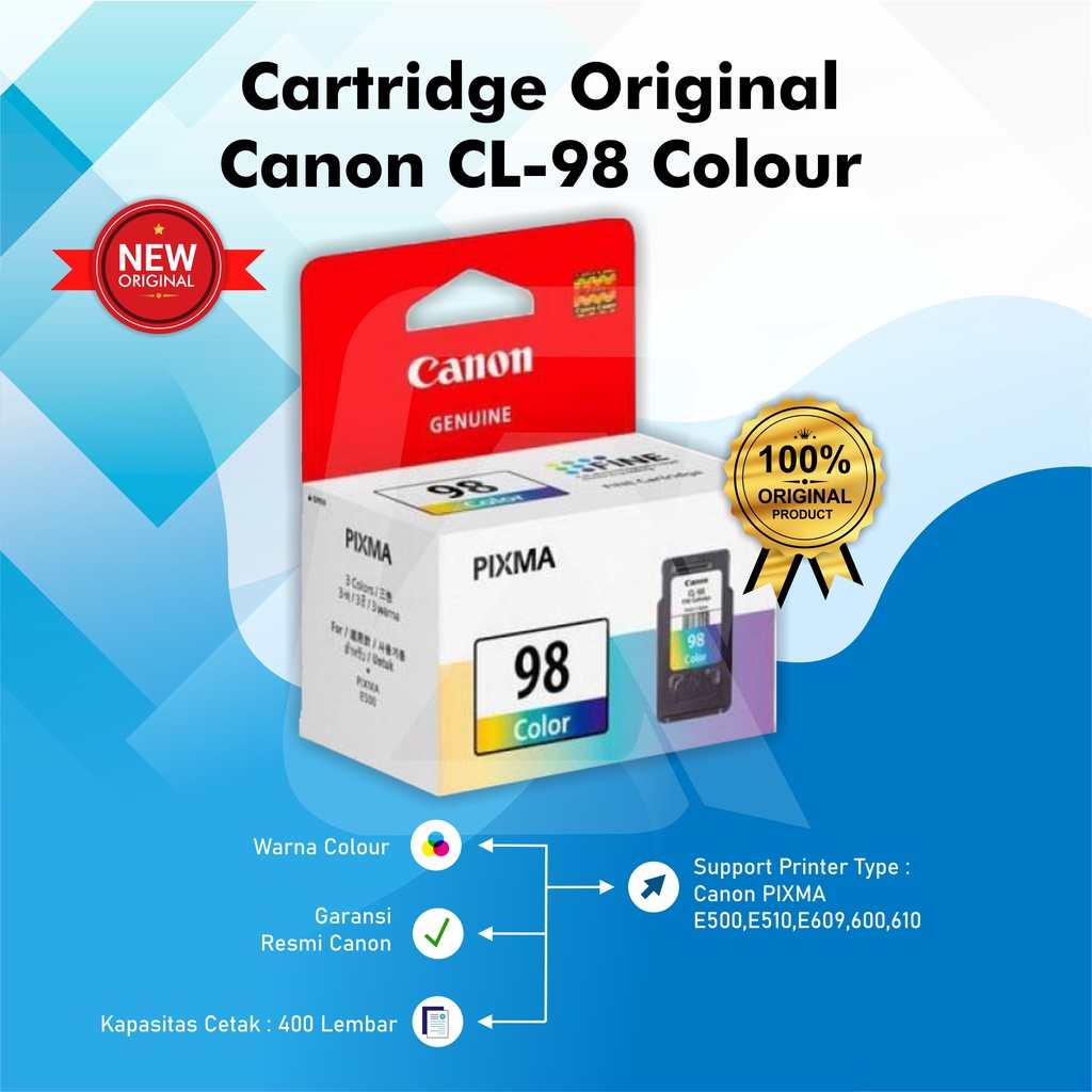 Jual Tinta Canon CL-98 Colour Original Ink Cartridge | Shopee Indonesia