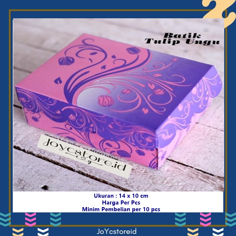 Jual Dus Roti Kotak Kue Cantik R3A Batik TULIP Kotak 14x10 Box Jajan - Ungu / Dus Kue / Snack ...