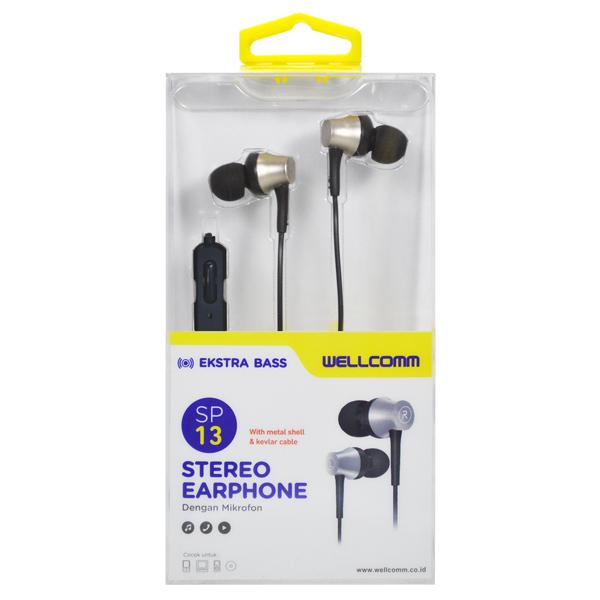 Jual WELLCOMM SP-13 Stereo Earphone Extra Bass with Microfon Headset ...