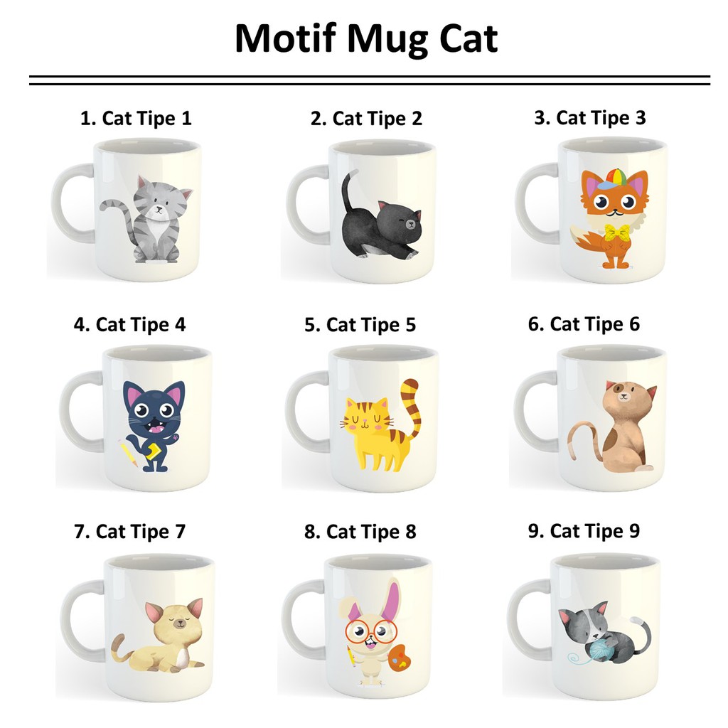 Jual Mug Gelas Sablon Kucing Cat Custom Logo Gambar Souvenir Hadiah ...