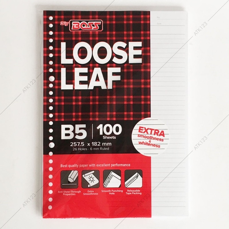 Jual Loose Leaf Big Boss B5 Garis 100 Lembar | Shopee Indonesia