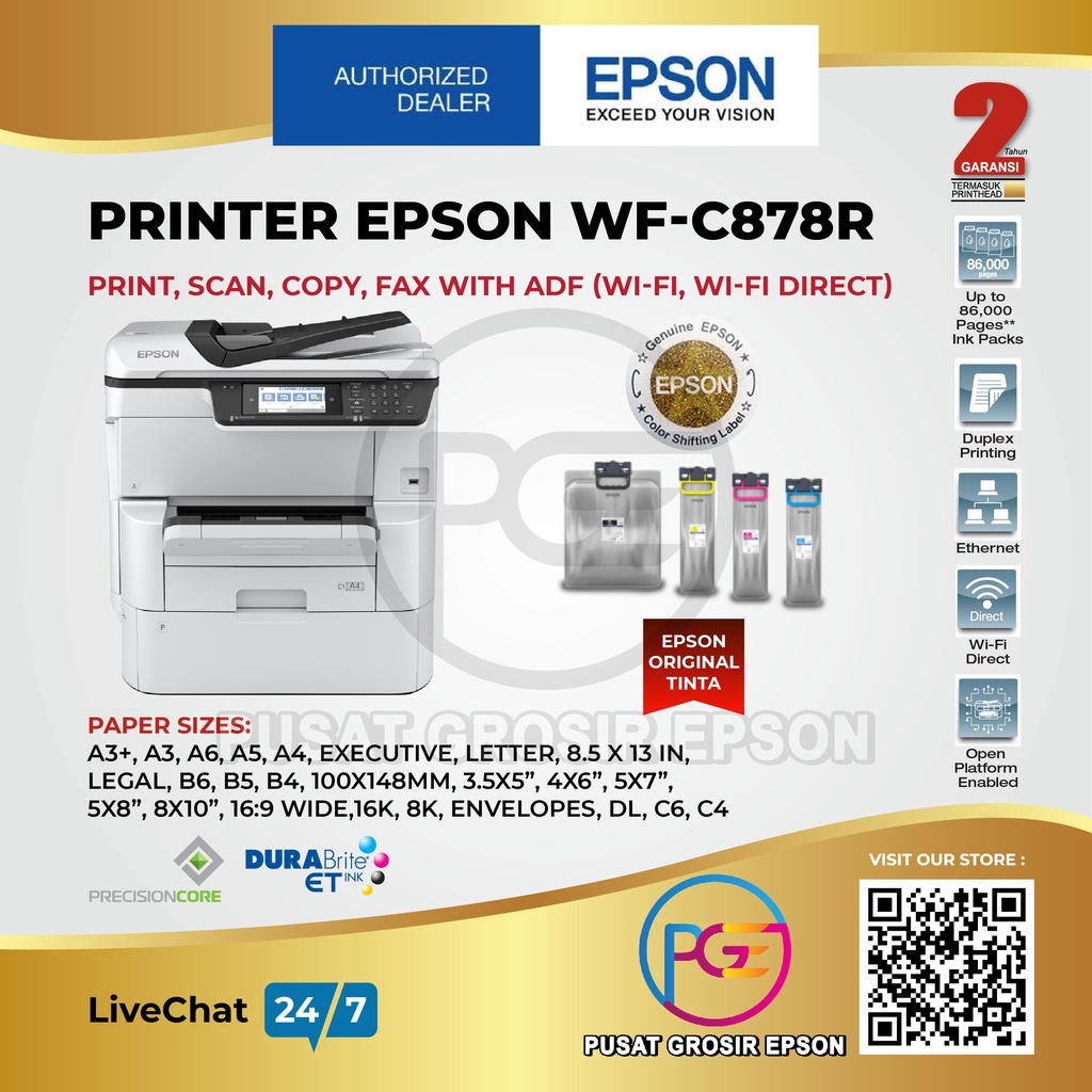 Jual PRINTER WORKFORCE PR0 WF-C878R WFC878R WFC- 878R WFC 878R A3 ...