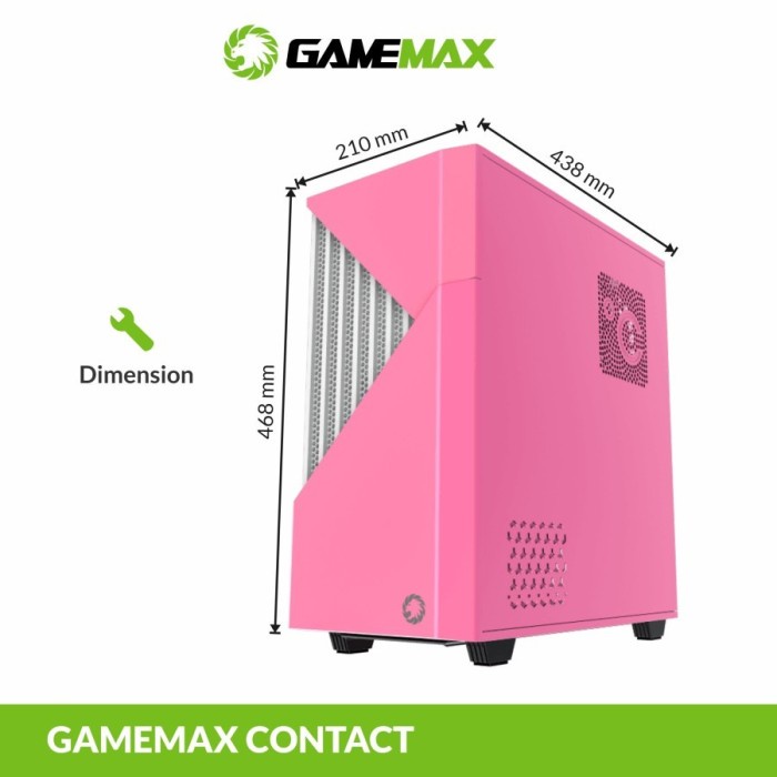 Jual GameMax Contac COC White Pink E-ATX Gaming PC Case With COC Fan ...