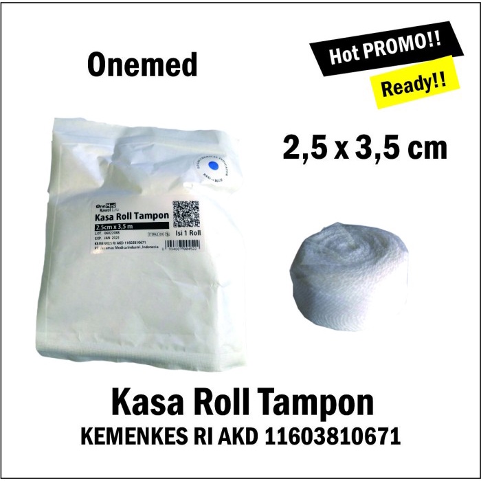 Jual Kasa Roll Tampon Kasa Steril Onemed 2,5 cm x 3.5 m | Shopee Indonesia