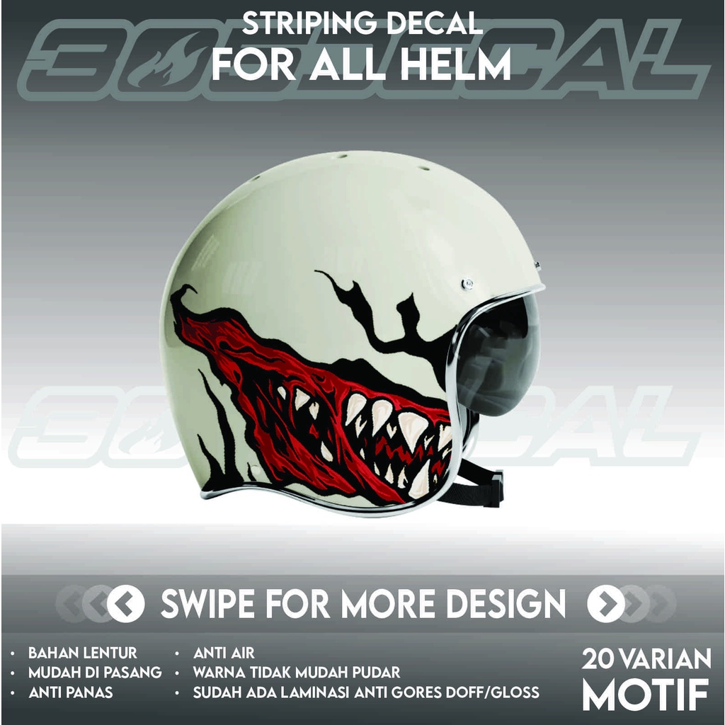 Jual Sticker Helm Universal Motif VENOM V3 Fullset | Shopee Indonesia