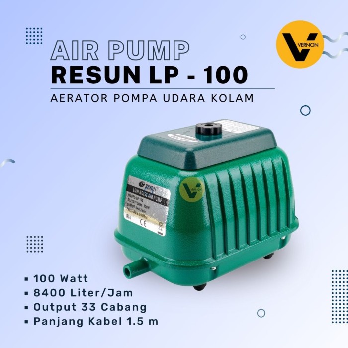 Jual RESUN LP 100 Pompa Udara Aerator Air Pump Kolam Aquarium LP100 Sunyi | Shopee Indonesia
