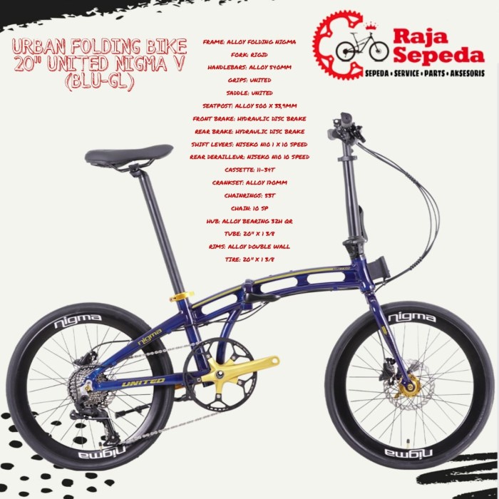 Jual SEPEDA LIPAT URBAN FOLDING BIKE 20 INCHI UNITED NIGMA V (BLU-GL ...