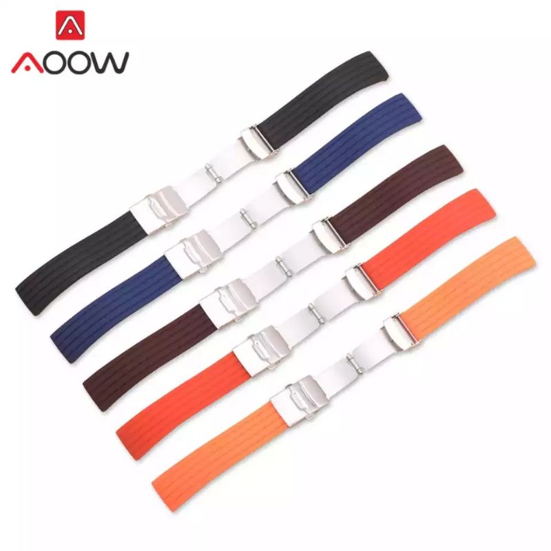 Jual TALI JAM TANGAN RUBBER strap tali jam clasp folding Tali Rubber ...