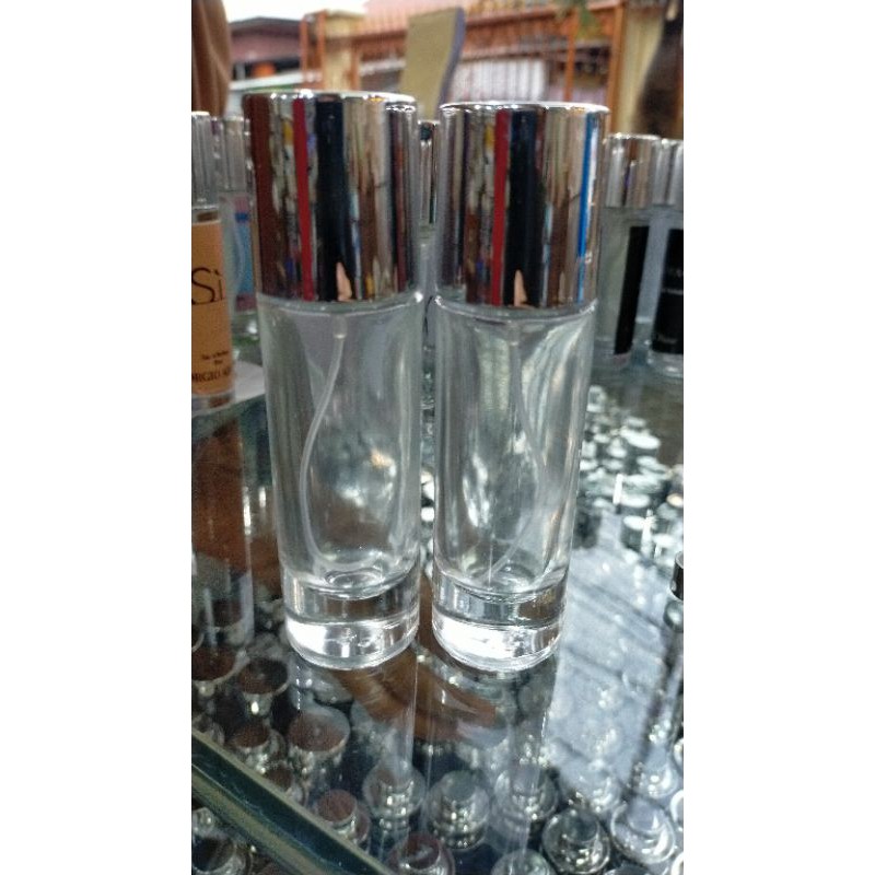 Jual Botol parfum Reffil/Botol kosong 30ml/Cassa silver/tutup rata/drat ...