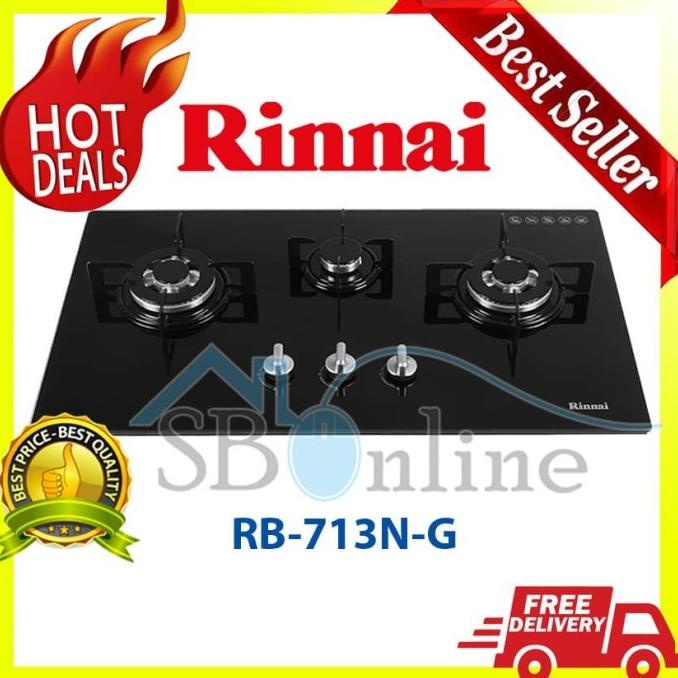 Jual KOMPOR TANAM RINNAI 3 TUNGKU KACA TEMPERED RB-713N-G SAFDS31356 | Shopee Indonesia