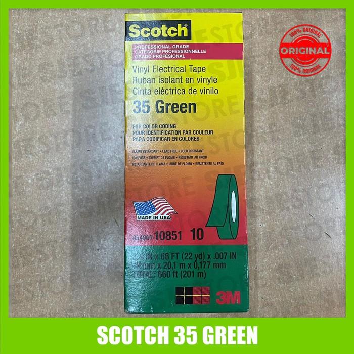 Jual Isolasi Listrik 3M Scotch 35 Vinyl Electrical Tape Hijau | Shopee ...