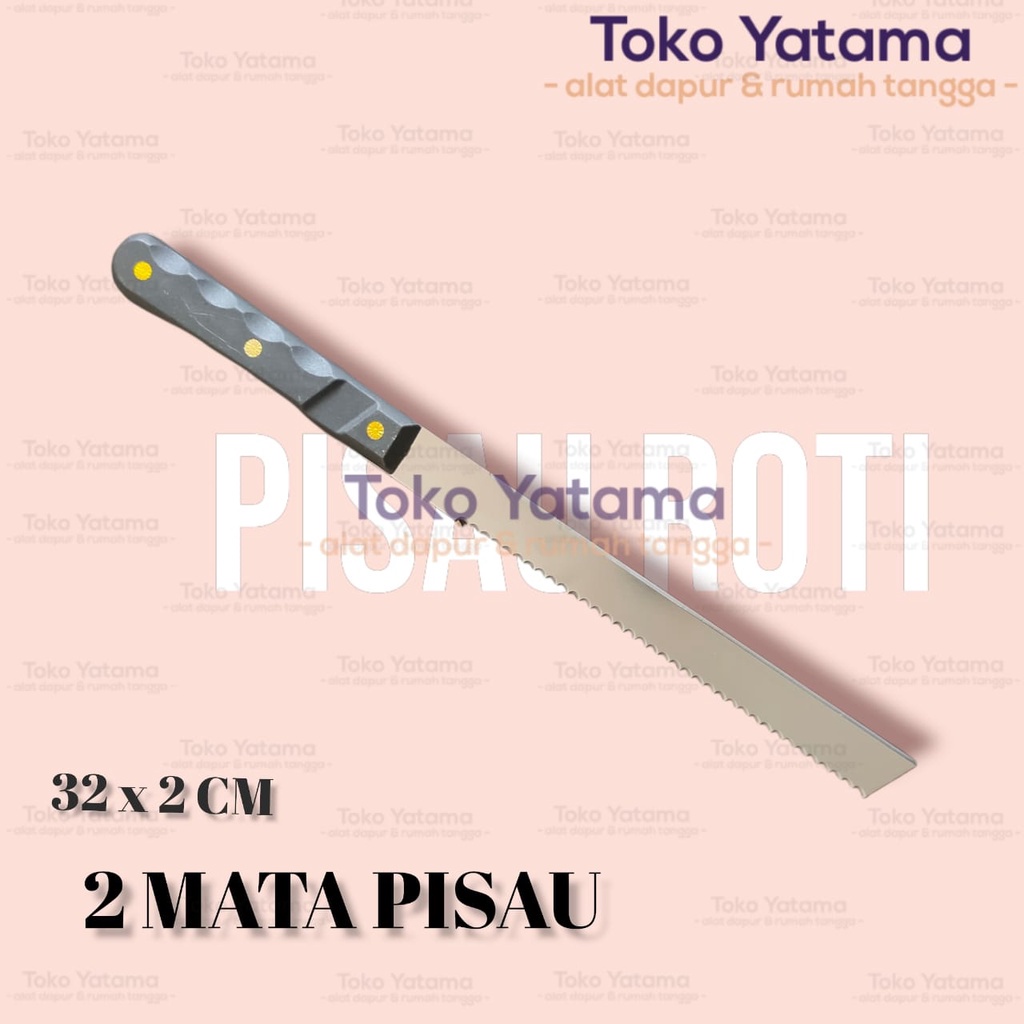 Jual PISAU ROTI STAINLESS 2 MATA PISAU DAPUR CHEF PANJANG PISAU CAKE ...