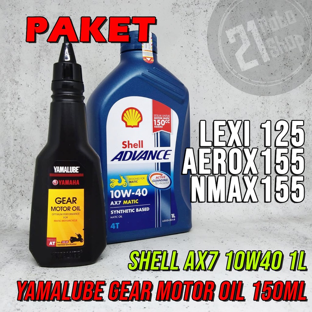 Jual Paket Oli Shell AX7 10W40 Matic Yamalube Gear Oil Aerox Lexi Nmax ...