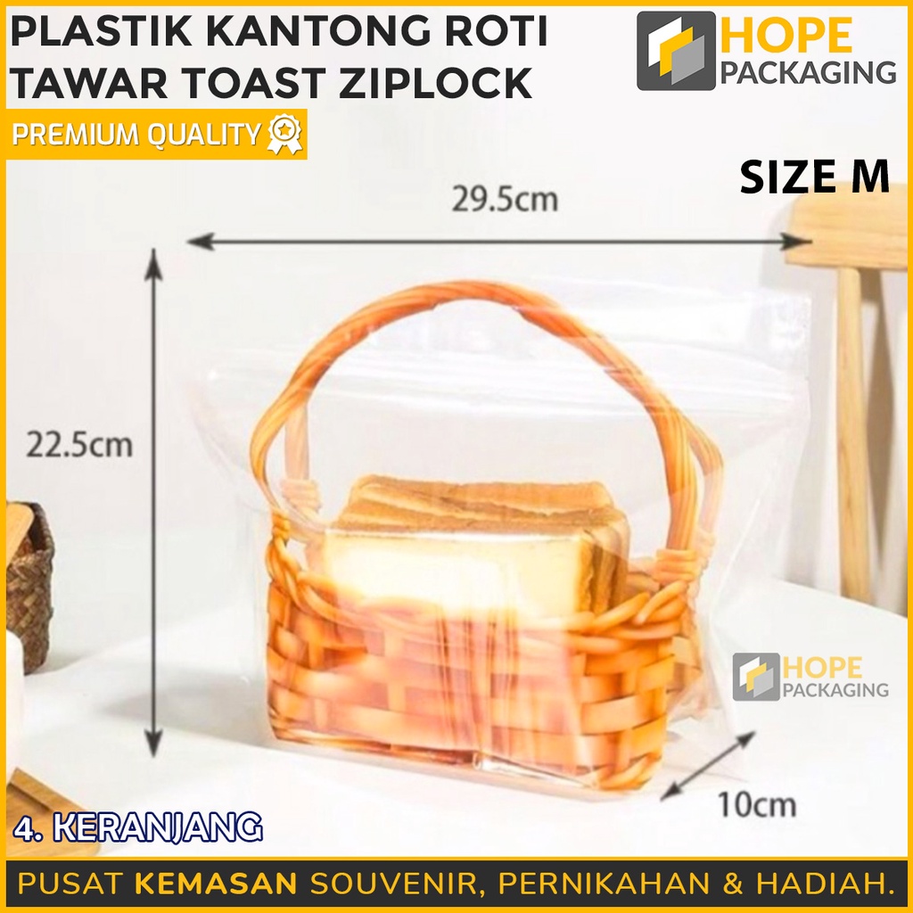 Jual [Harga / 5 Pcs] Plastik Ziplock Roti Tawar Motif Keranjang Size ...