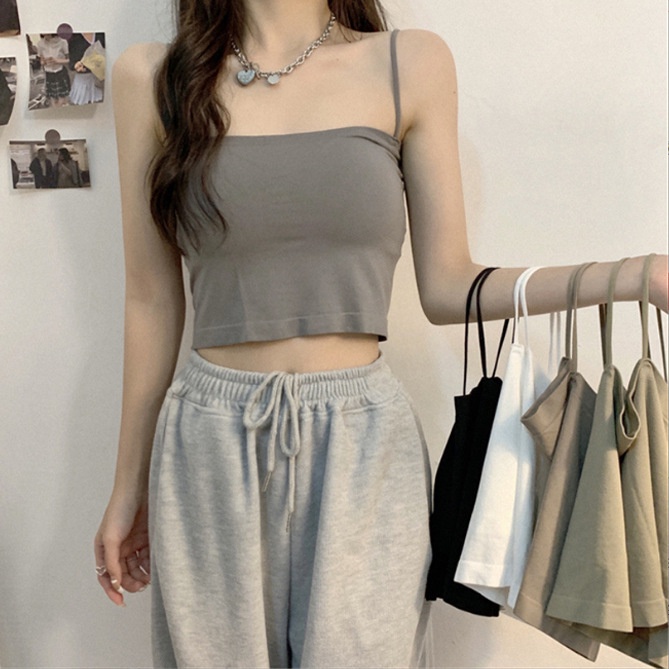 Jual TF TankTop BRA WITH CUP BH SINGLET WANITA IMPORT ATASAN WANITA ...