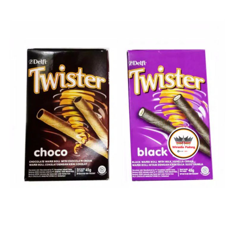 Jual Delfi Twister Wafer Roll Black / Choco 45 Gram | Shopee Indonesia
