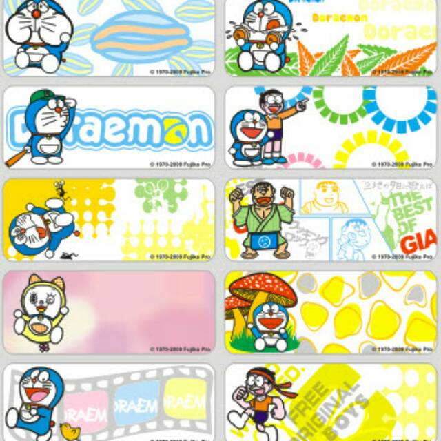 Jual Label Stiker Nama Waterproof size M L Doraemon Nobita Giant Suneo ...